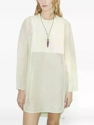 Tory Burch Panelled Tunic With High-low Hem - Neutrals