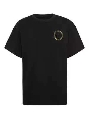 PLEIN SPORT Back-logo Circular-plaque T-shirt - Black