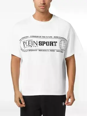 PLEIN SPORT Logo-print Round-neck T-shirt - White