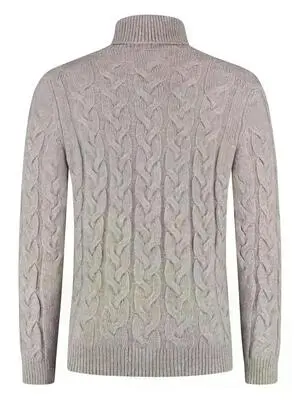 GRAN SASSO Cable Knit Roll Neck Sweater