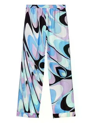 Emilio Pucci Onde-print Silk-twill Trousers