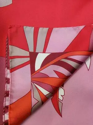 LANCEL Arabesque Silk Scarf - Red