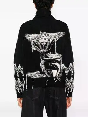 CIRCUS HOTEL Patterned Roll-neck Sweater