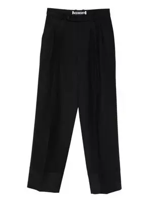 FRENKEN Crag Pleated Cuffed Trousers - Black
