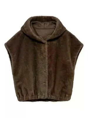 STUDIO AR Olena Hooded Gilet - Brown