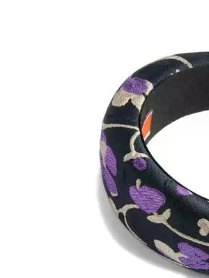 La DoubleJ Medici Floral Jacquard Padded Headband - Black