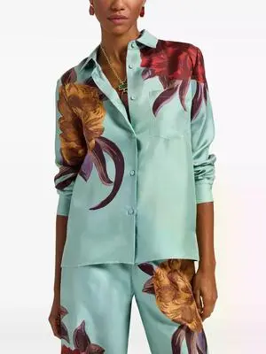 La DoubleJ Floral Print Shirt - Blue
