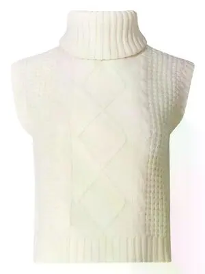 Perfect Moment Cable Knit Roll Neck Sleeveless Top
