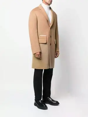 Zegna Single-breasted Coat With Zip Pocket