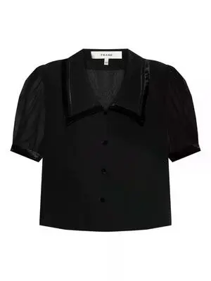 FRAME Velvet Trimmed Blouse