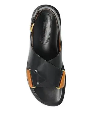 Marni Criss-cross Strap Sandals - Black