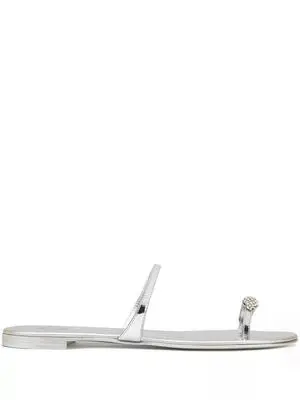 GIUSEPPE ZANOTTI Embellished Thong Sandals - Silver