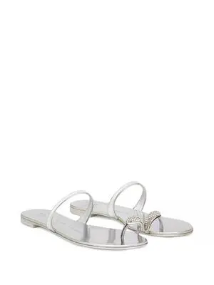 GIUSEPPE ZANOTTI Embellished Thong Sandals - Silver