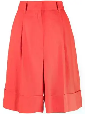 Lorena Antoniazzi Linen Shorts With Turn-up Hem - Red
