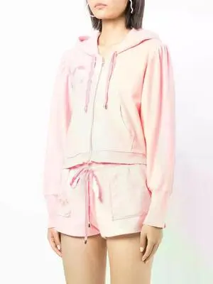 LoveShackFancy Hasana Zip-up Appliqué Hoodie