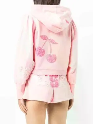 LoveShackFancy Hasana Zip-up Appliqué Hoodie