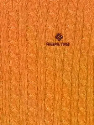 SHUSHU/TONG Logo-embroidered Cable Knit Top