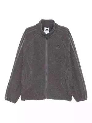 Adidas Three-stripe Zip Sweatshirt - Grey