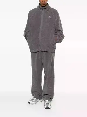 Adidas Three-stripe Zip Sweatshirt - Grey