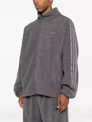 Adidas Three-stripe Zip Sweatshirt - Grey