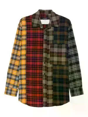 SONG FOR THE MUTE Color-block Check Shirt