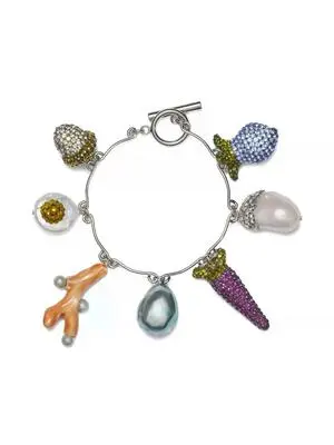 Tory Burch Tone Charm Bracelet - Silver
