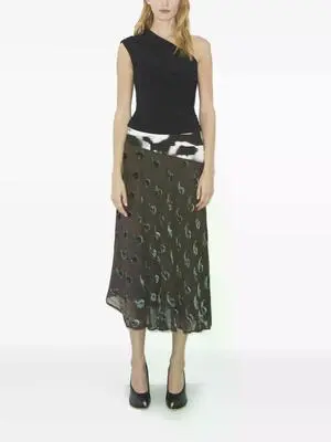 Tory Burch Paisley Pattern Asymmetric Midi Skirt