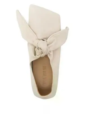 UMA WANG Ecru Loafers With Bow Detailing