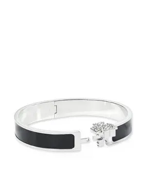 Tory Burch Enamel And Crystal Embellished Icon Bracelet - Silver