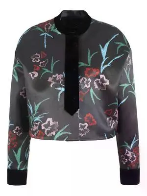 GIORGIO ARMANI Giorgio Armani Floral Print Cropped Jacket