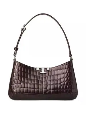 Tory Burch Eleanor Croc-embossed Shoulder Bag - Brown