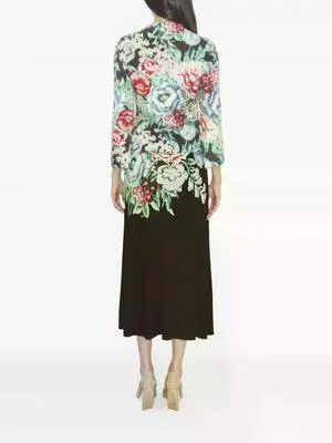 Tory Burch Floral Print Mock Neck Sweater