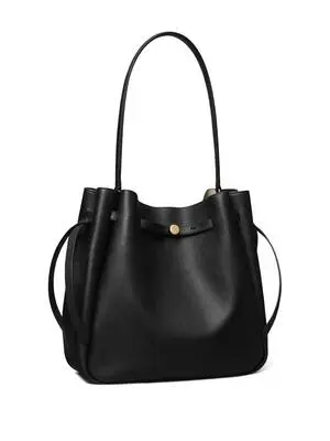 Tory Burch Leather Bucket Shoulder Bag - Black