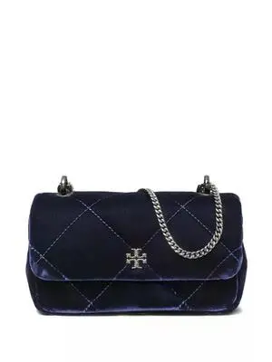 Tory Burch Kira Diamond-quilted Velvet Crossbody Bag - Blue