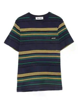 Miu Miu Striped Pocket T-shirt