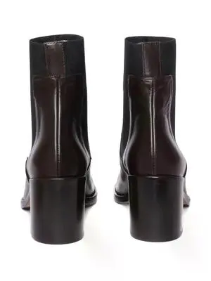 VIA ROMA 15 Leather Block Heel Boots