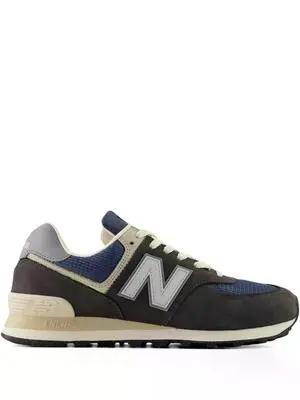 NEW BALANCE 574 Panelled Lace-up Sneakers - Brown