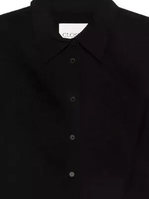 Closed Embroidered Shirt - Black