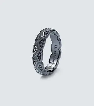 David Yurman Hex Titanium Ring With Diamonds