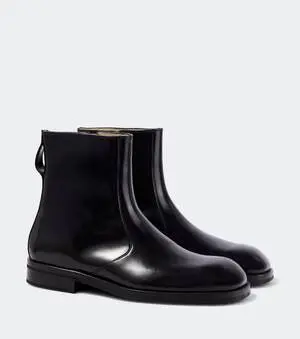LEMAIRE Leather Ankle Boots - Black