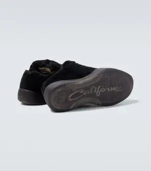 ERL Vamp Terry-lined Corduroy Sneakers - Black