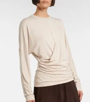 Vince Jersey Top With Drape Detail