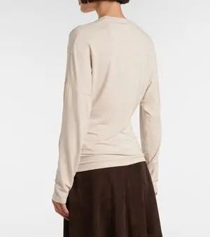 Vince Jersey Top With Drape Detail