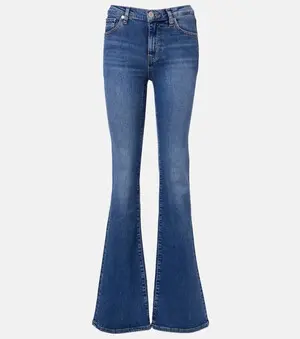 FRAME Icon Long Mid-rise Flared Jeans - Blue