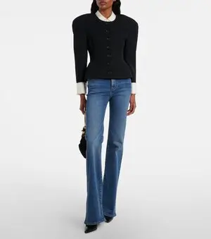FRAME Icon Long Mid-rise Flared Jeans - Blue