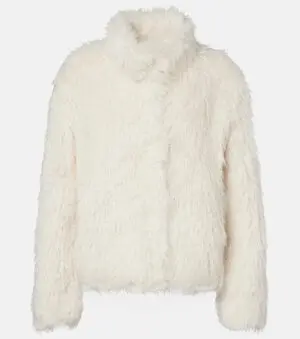 Vince Shaggy Fur Jacket - White