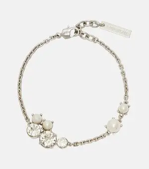 Givenchy Embellished Bracelet With Crystals And Pearls - Silver