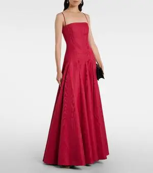 EMILIA WICKSTEAD Gracia Pleated Mikado Bustier Dress