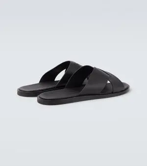 Orlebar Brown Leather Sandals - Black