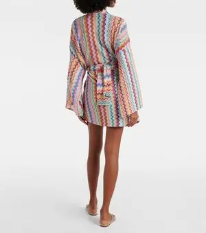 Missoni Zigzag Oversized Lame Wrap Cardigan